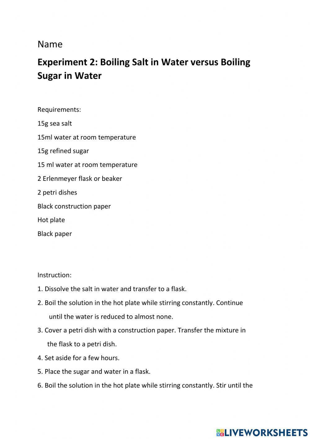 Boiling Salt Water Experiment