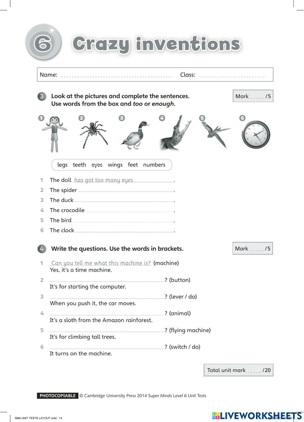 super minds 6 u… | Free Interactive Worksheets | 6537927