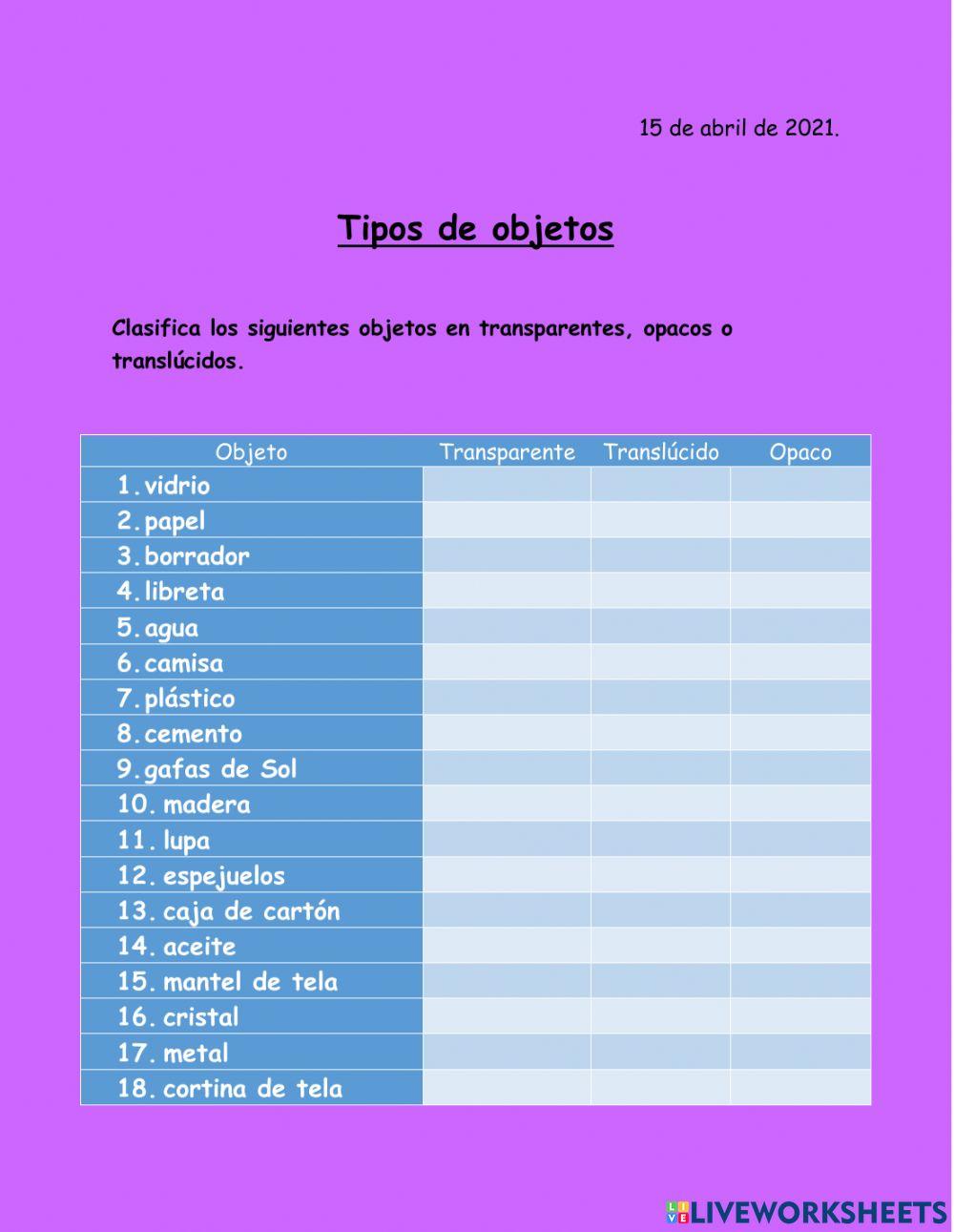 913546 | Tipos de objetos | MaestraFernandez