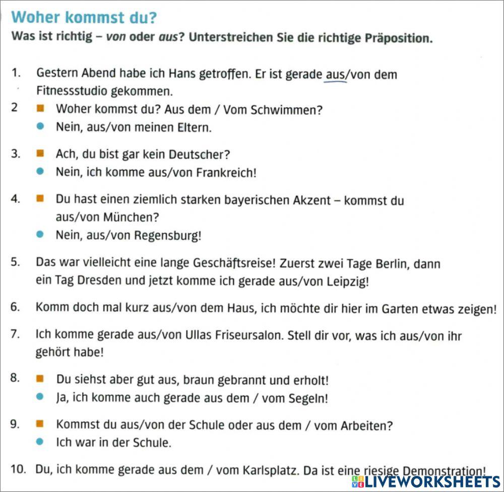 Von-aus | Free Interactive Worksheets | 6538232