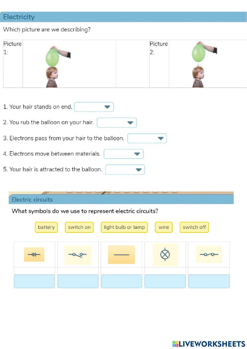 Electricity online exercise for 5TH | Live Worksheets