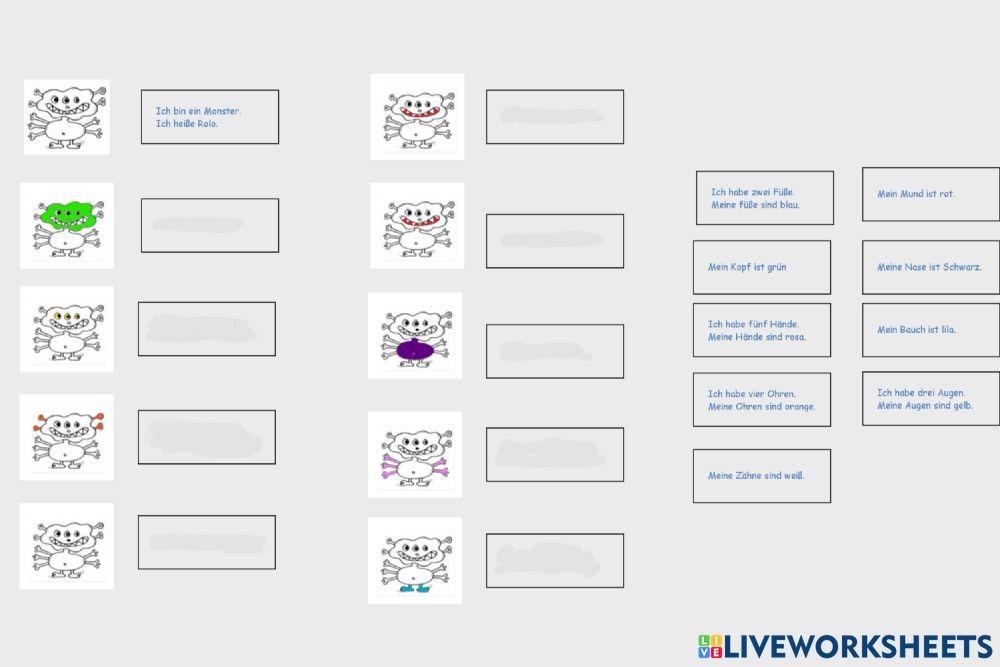 Mein Monster worksheet | Live Worksheets