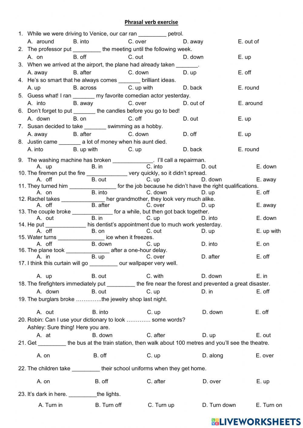 914252 | Phrasal verbs | Ariunjargal | LiveWorksheets
