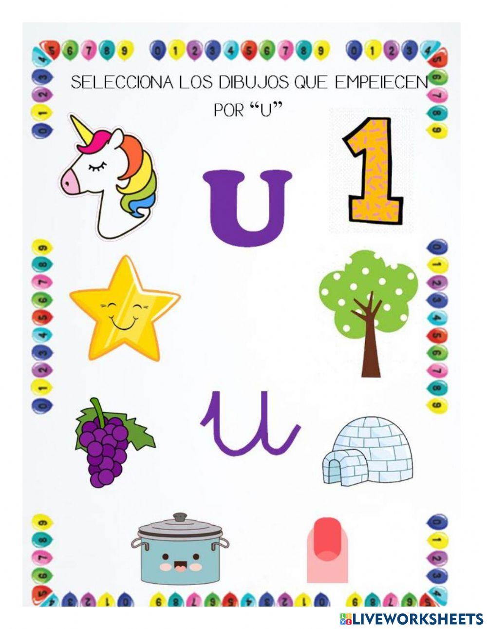 Letra u free worksheet | Live Worksheets