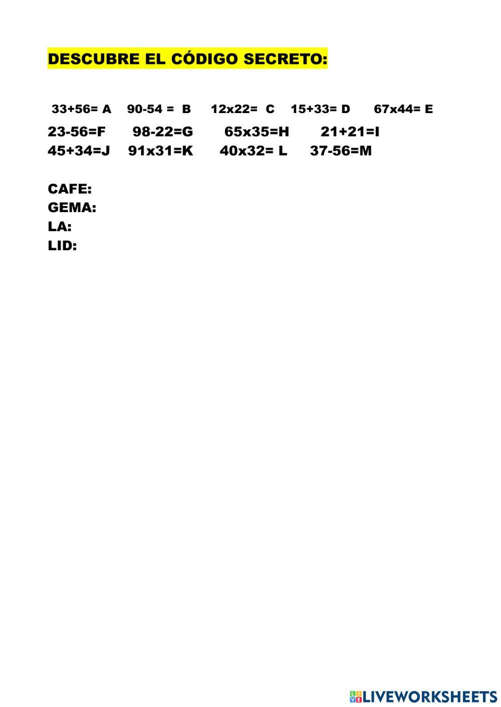 Enigma online activity for All grades | Live Worksheets