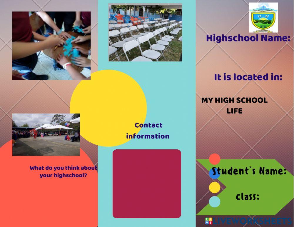 School brochure worksheet | Live Worksheets