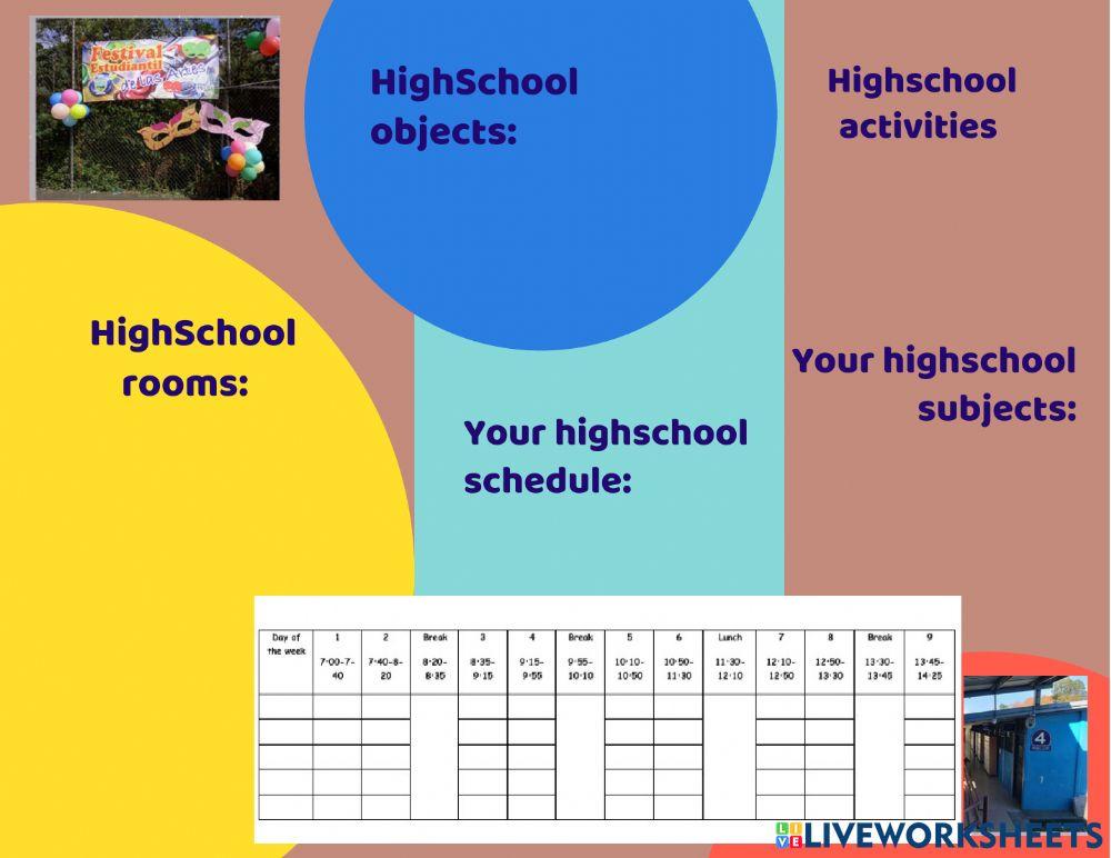 School brochure worksheet | Live Worksheets