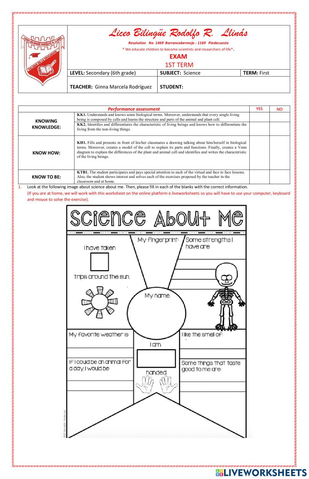 Exam-science worksheet | Live Worksheets