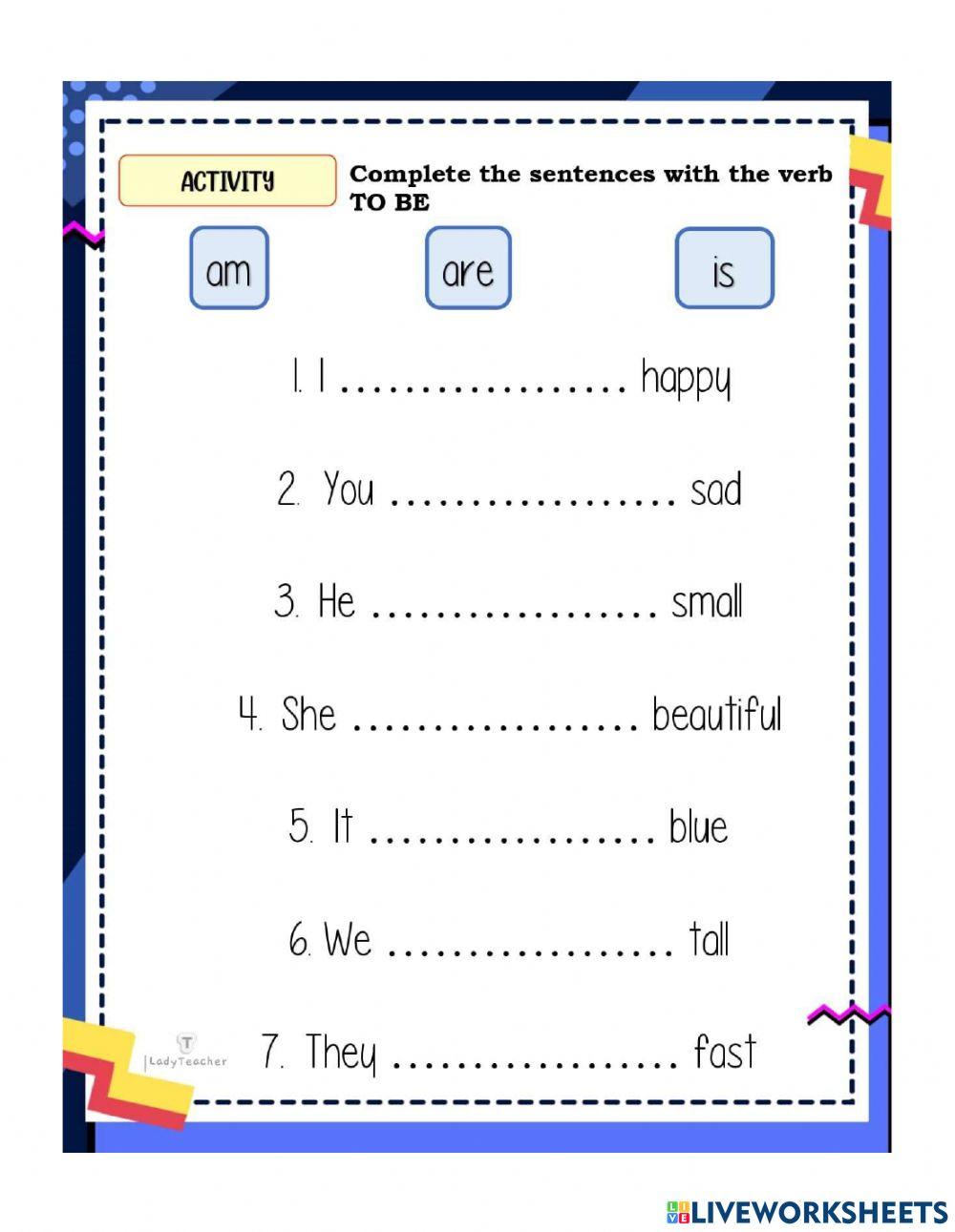 To be | Free Interactive Worksheets | 914550