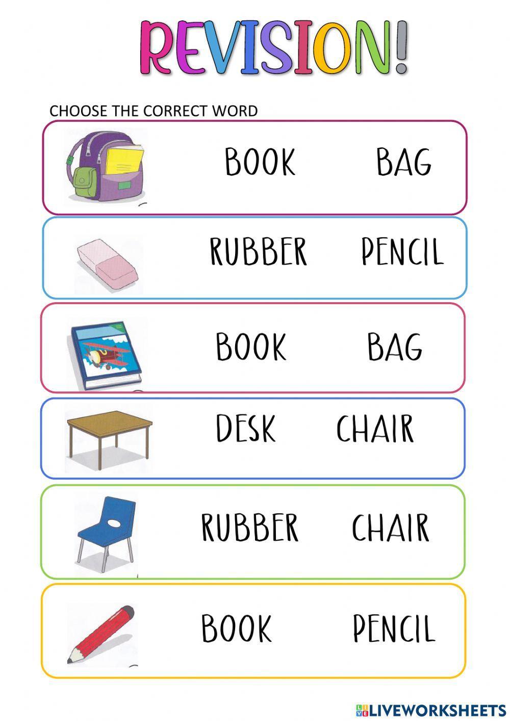 Revision: schoo… | Free Interactive Worksheets | 914616