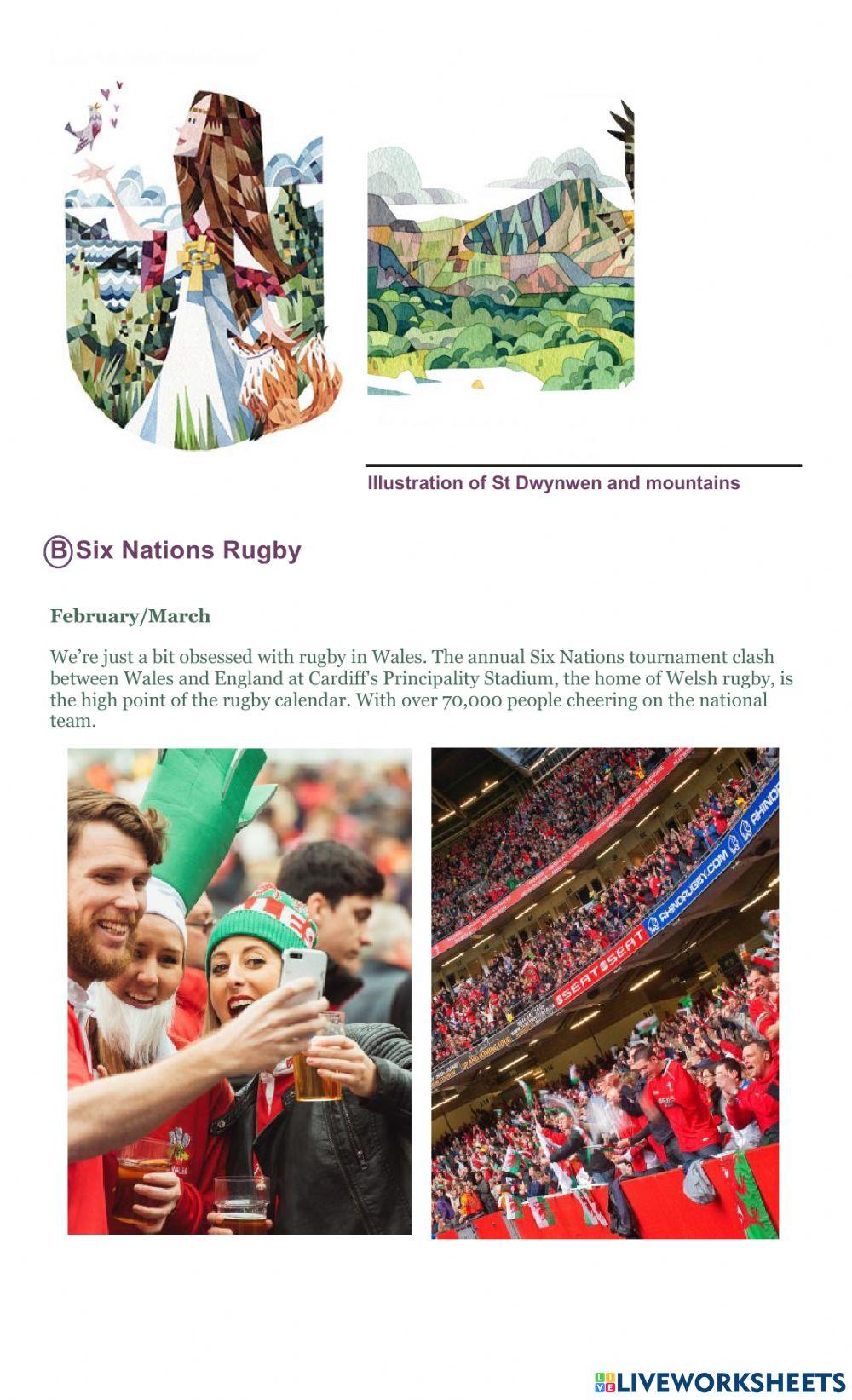 A Year in Wales worksheet | Live Worksheets