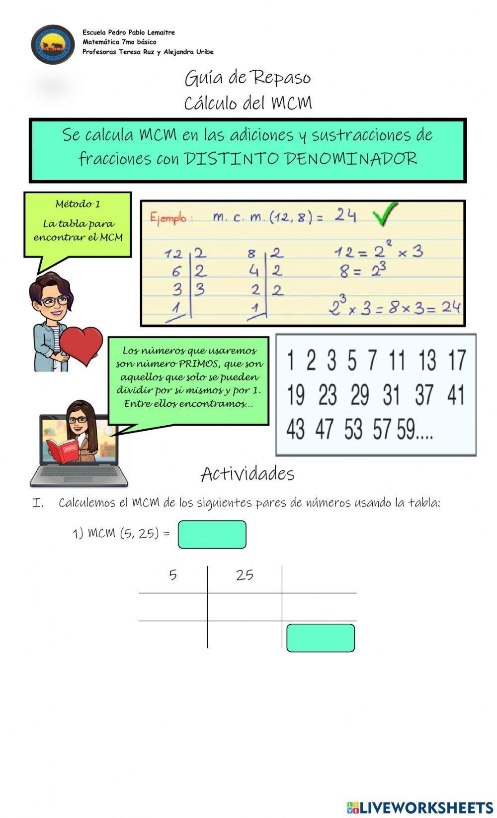 Mcm interactive activity | Live Worksheets