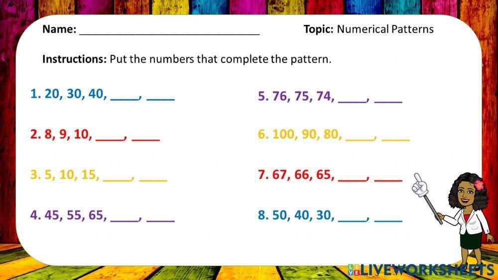 Numerical Patterns Interactive Worksheet | Live Worksheets
