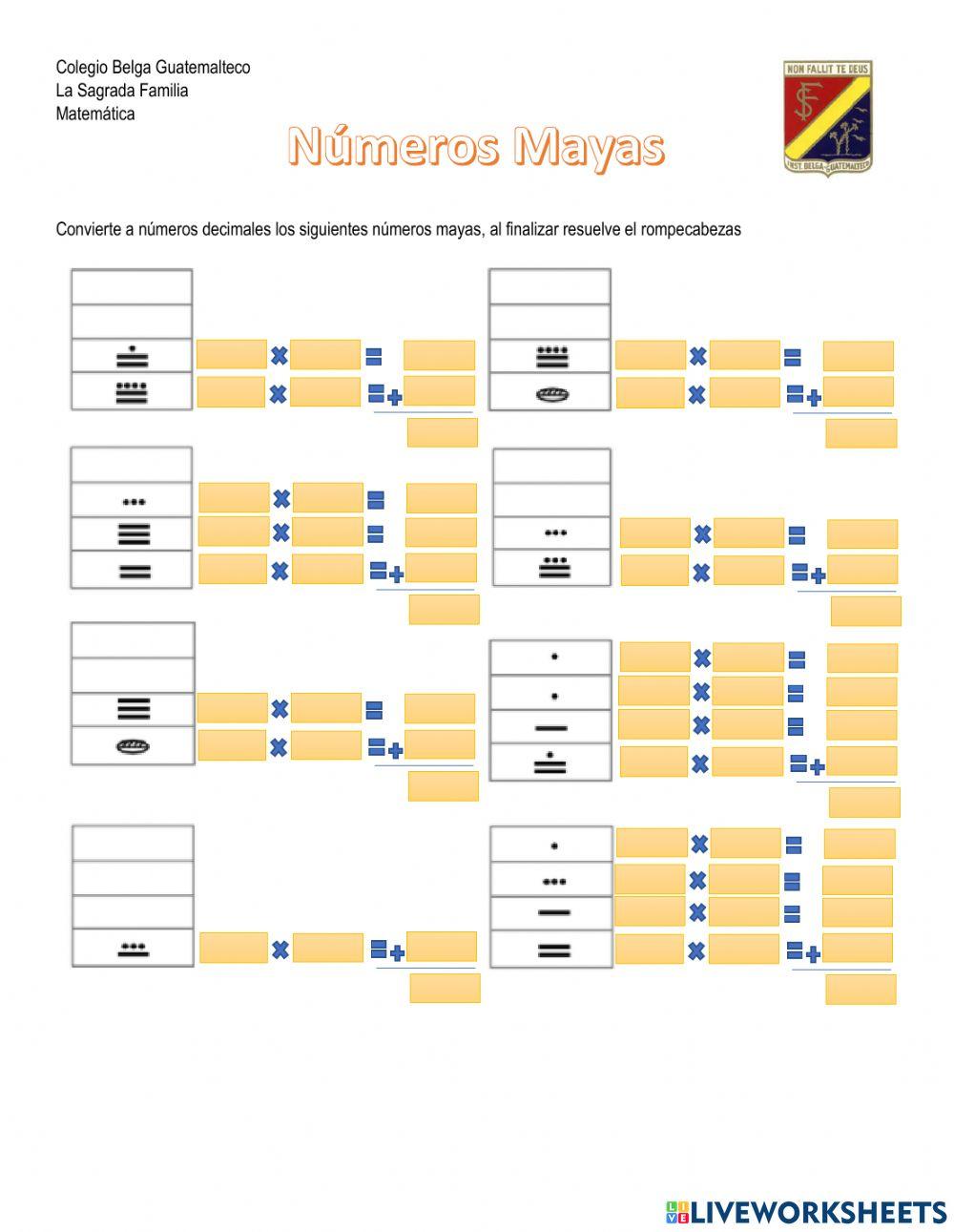 Números Mayas online exercise for | Live Worksheets