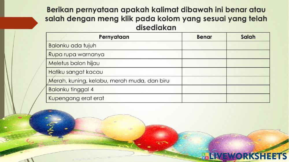 Balonku cek 915542 | efrajim ram mozes | LiveWorksheets