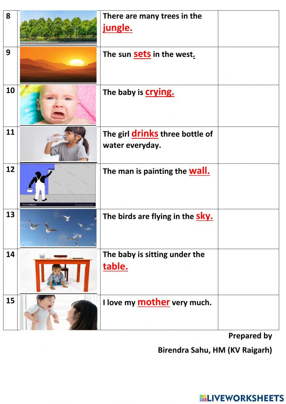 Noun & Verb worksheet | Live Worksheets
