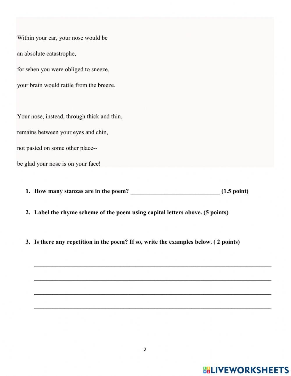 916197 | Poetry | Sumayah | LiveWorksheets