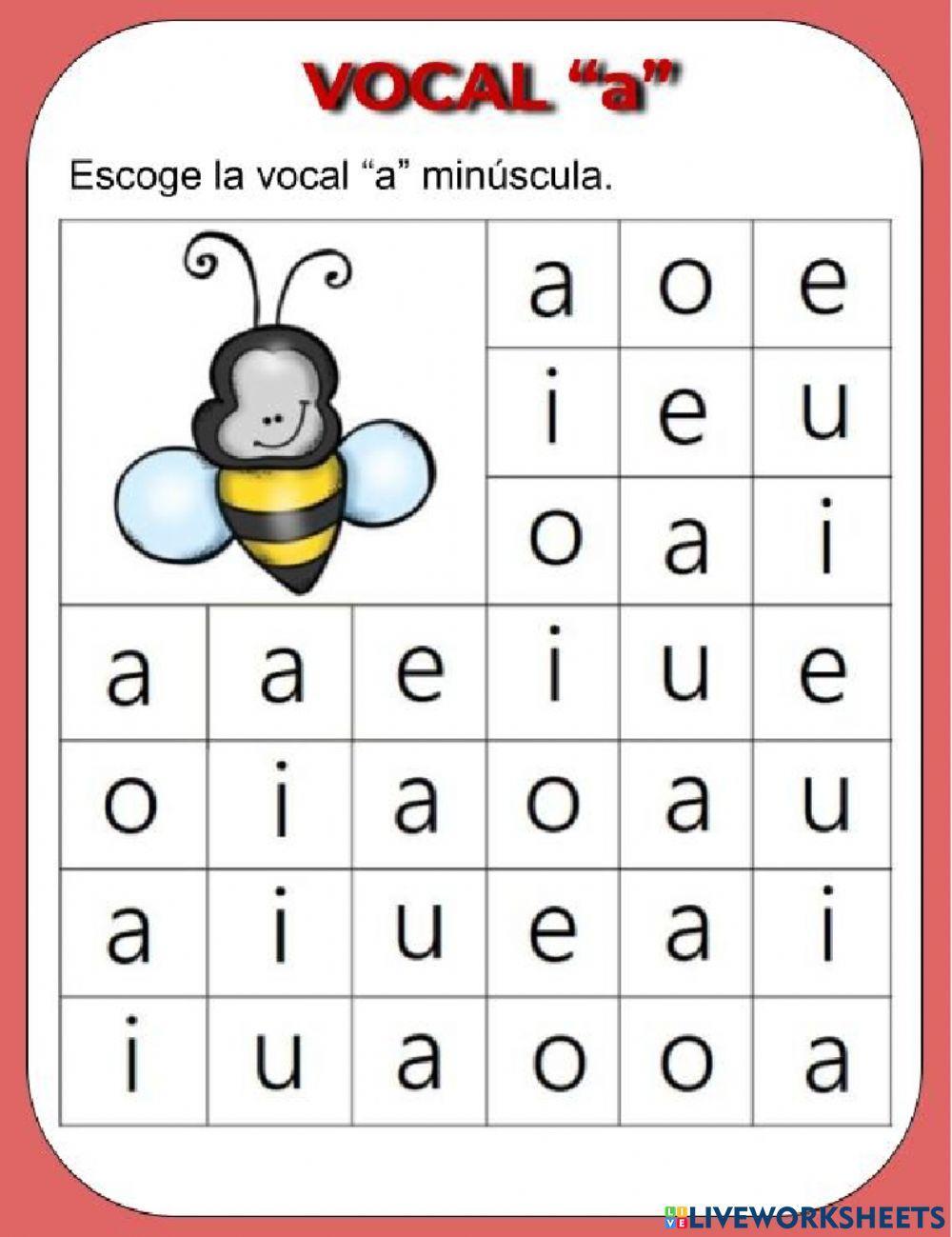 La vocal a | Free Interactive Worksheets | 916309