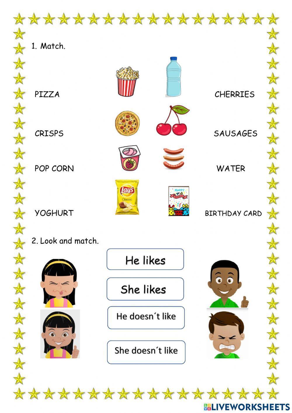 He likes | Free Interactive Worksheets | 916350