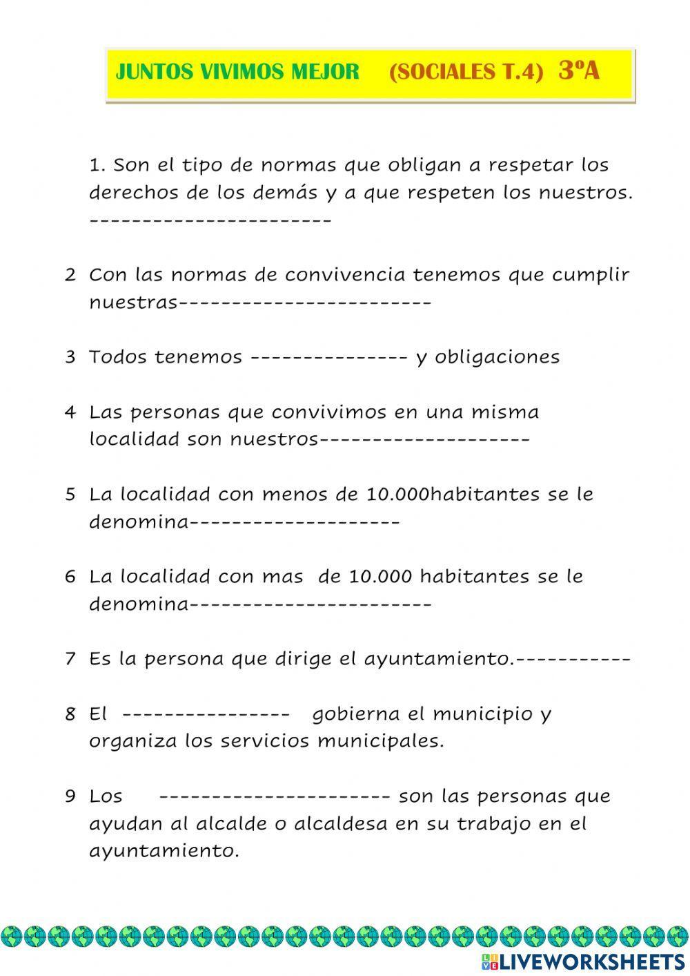 Juntos vivimos mejor activity | Live Worksheets Juntos vivimos mejor activity | Live Worksheets