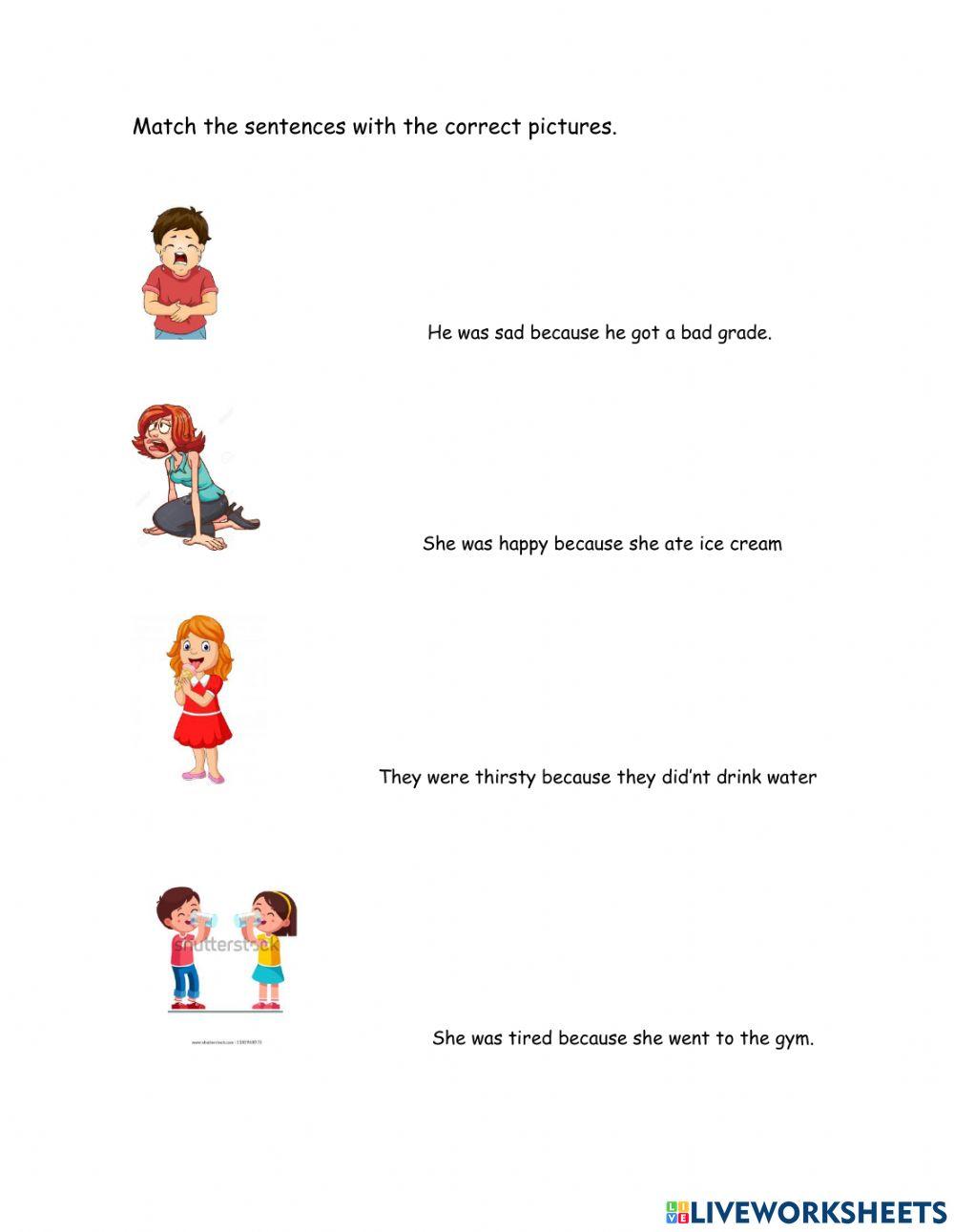 Feelings in past worksheet | Live Worksheets