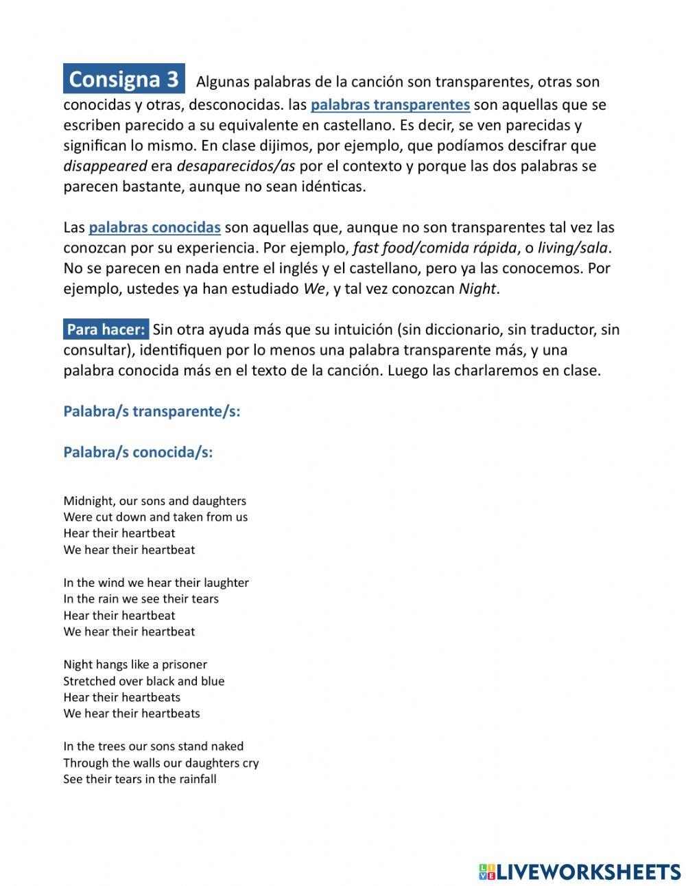 Consigna 3 | Free Interactive Worksheets | 917751