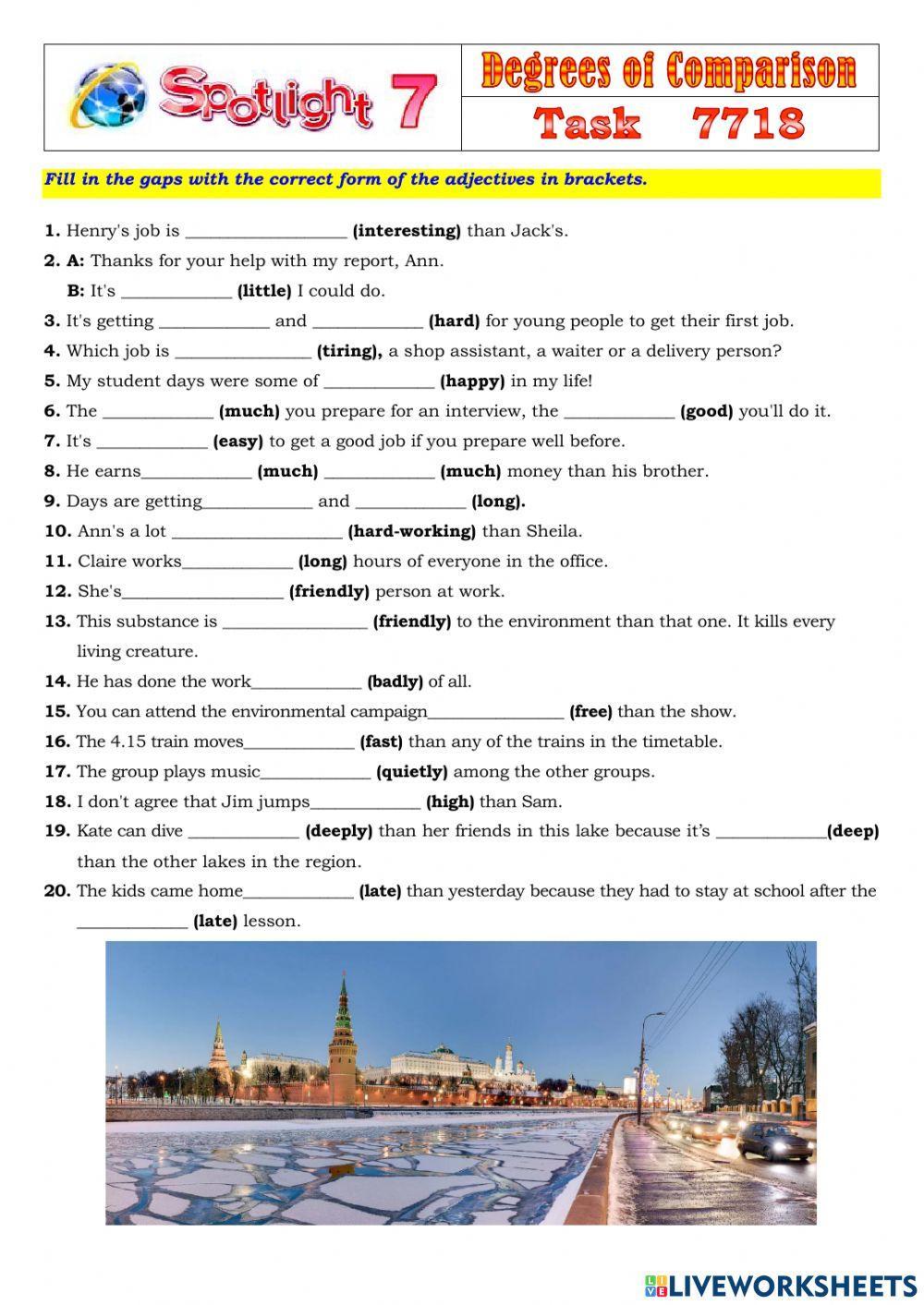 Spotlight 7 Tas… | Free Interactive Worksheets | 917953