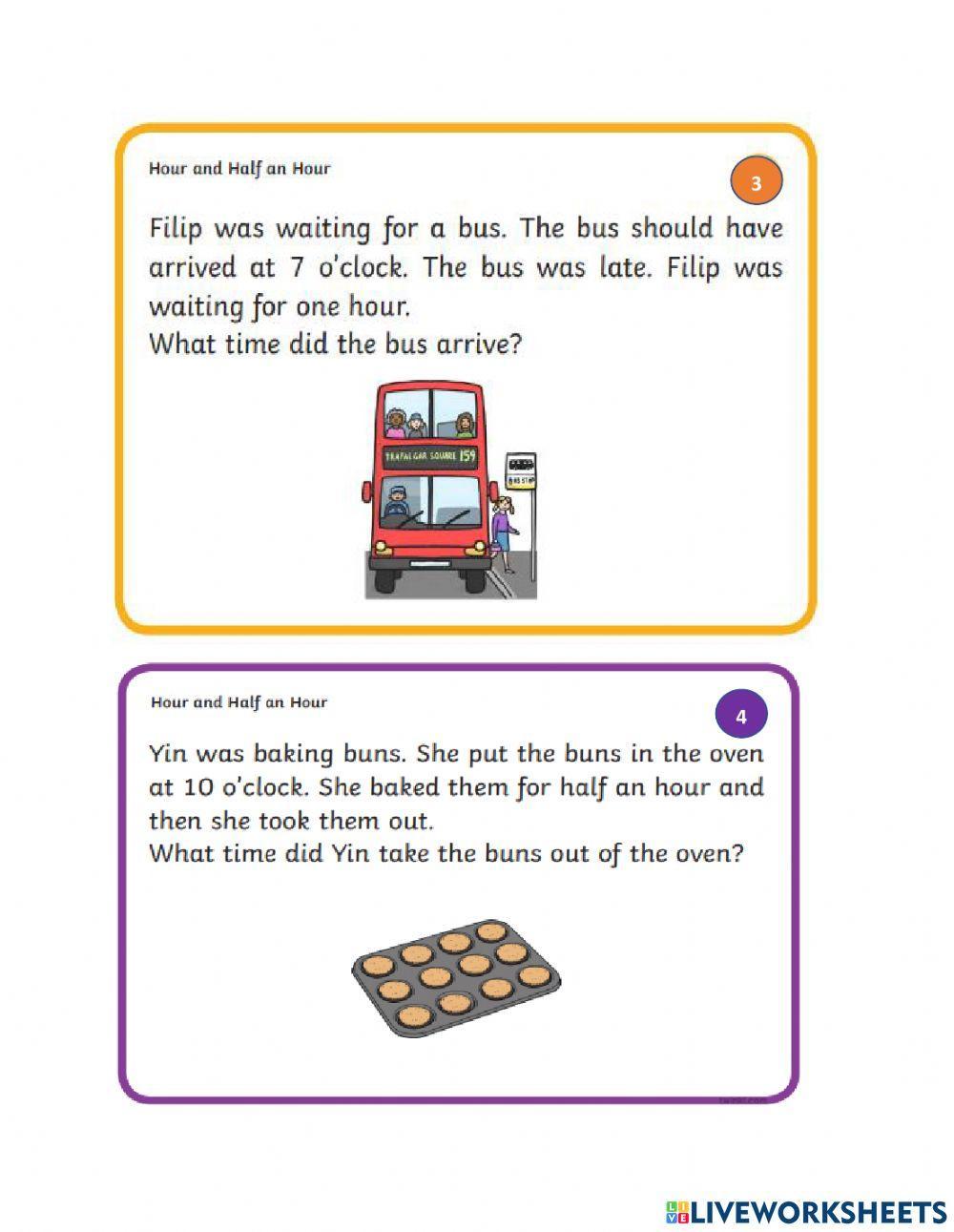 o'clock word problems