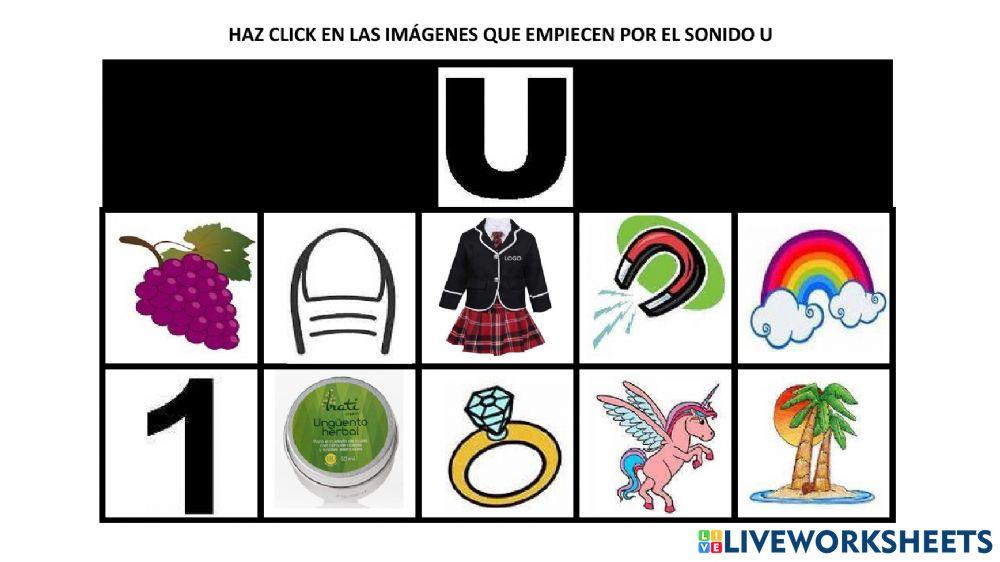 Letra u free activity | Live Worksheets