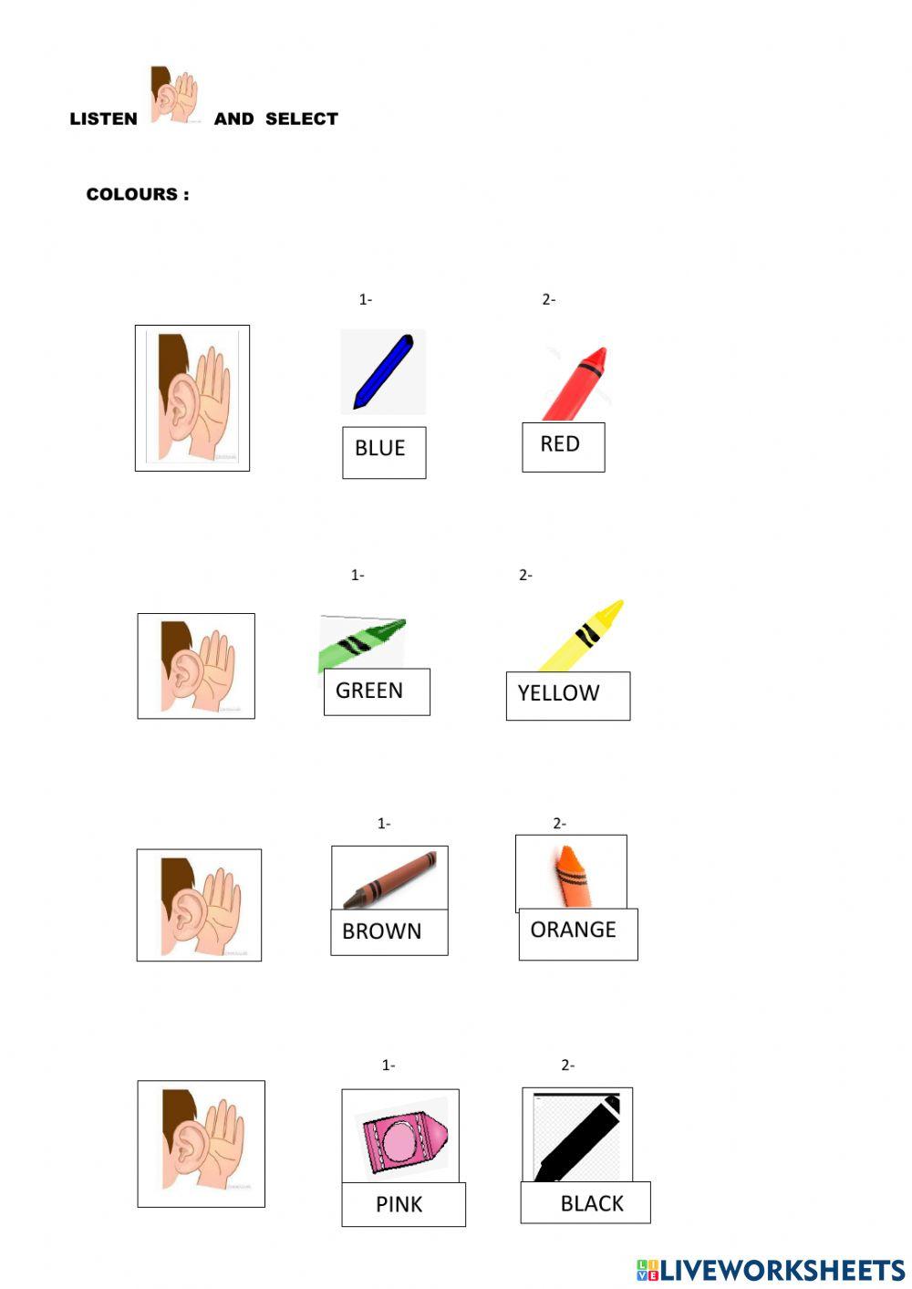 Colours online exercise for 1° | Live Worksheets