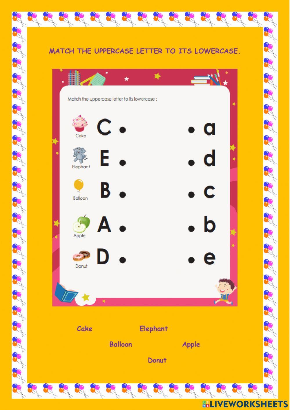 Uppercase and l… | Free Interactive Worksheets | 920418