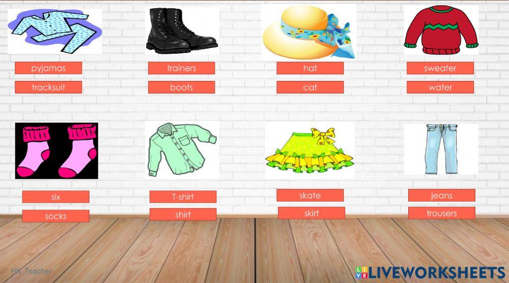 Clothes online exercise for grade 3 | Live Worksheets