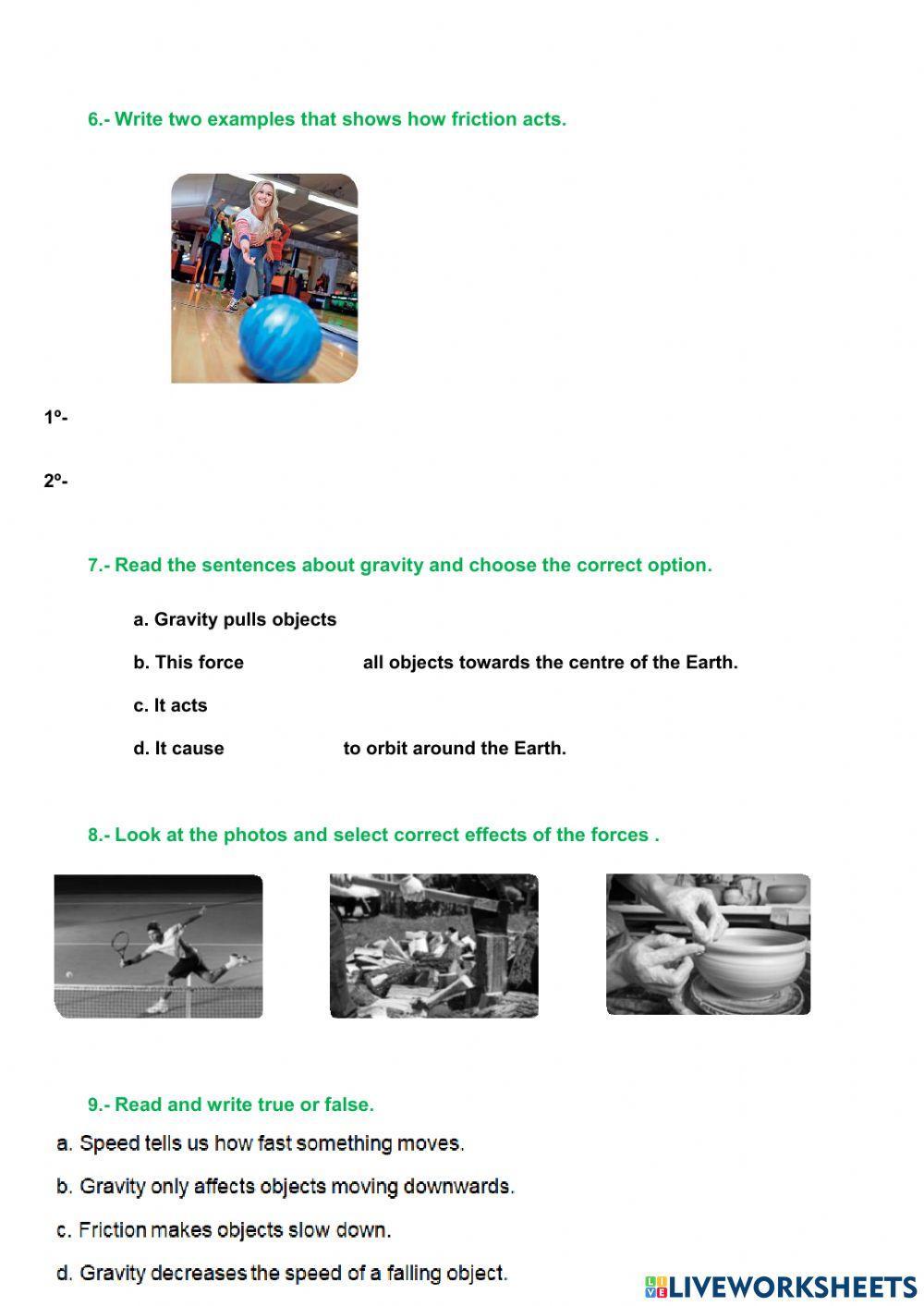 Forces and move… | Free Interactive Worksheets | 920519