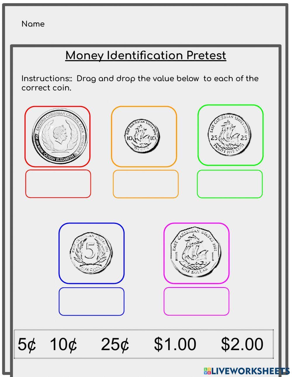 Money Identific… | Free Interactive Worksheets | 920723