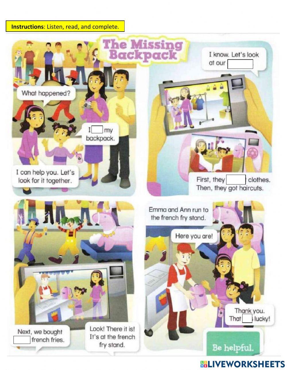 What happened? | Free Interactive Worksheets | 920801