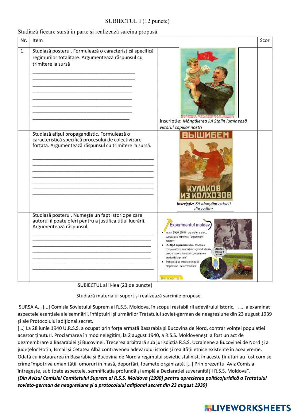 Evaluare formativa RSSM online exercise for | Live Worksheets