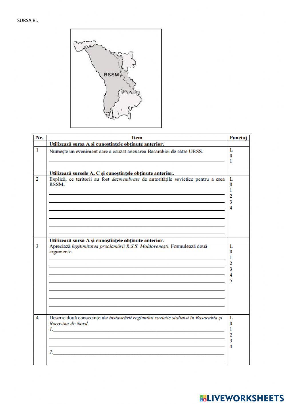 Evaluare formativa RSSM online exercise for | Live Worksheets