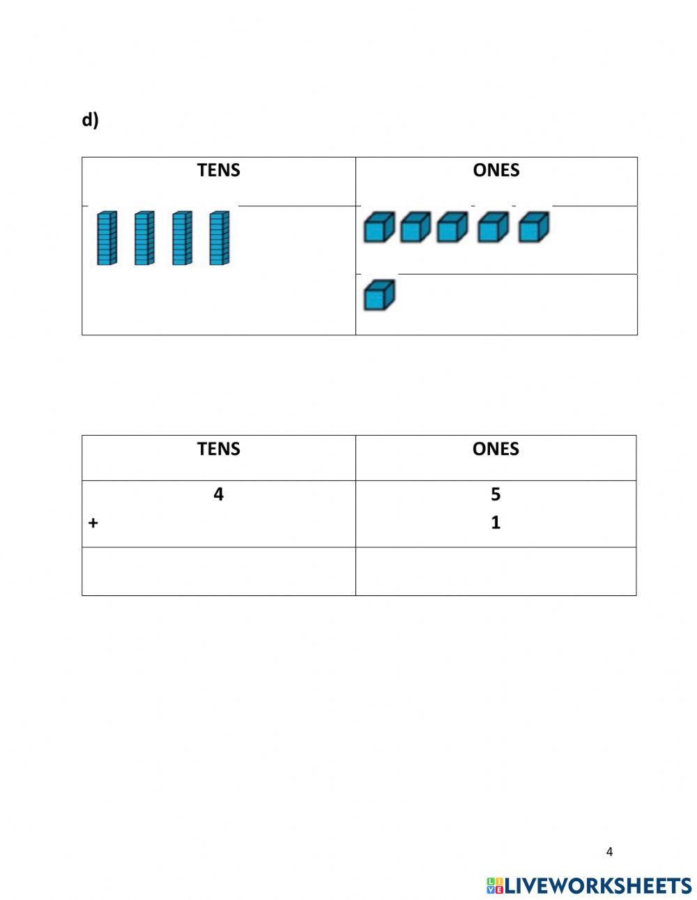 Place value online exercise for grade 1 | Live Worksheets