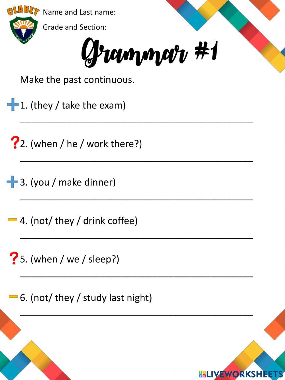 Grammar 1 6th grade worksheet | Live Worksheets