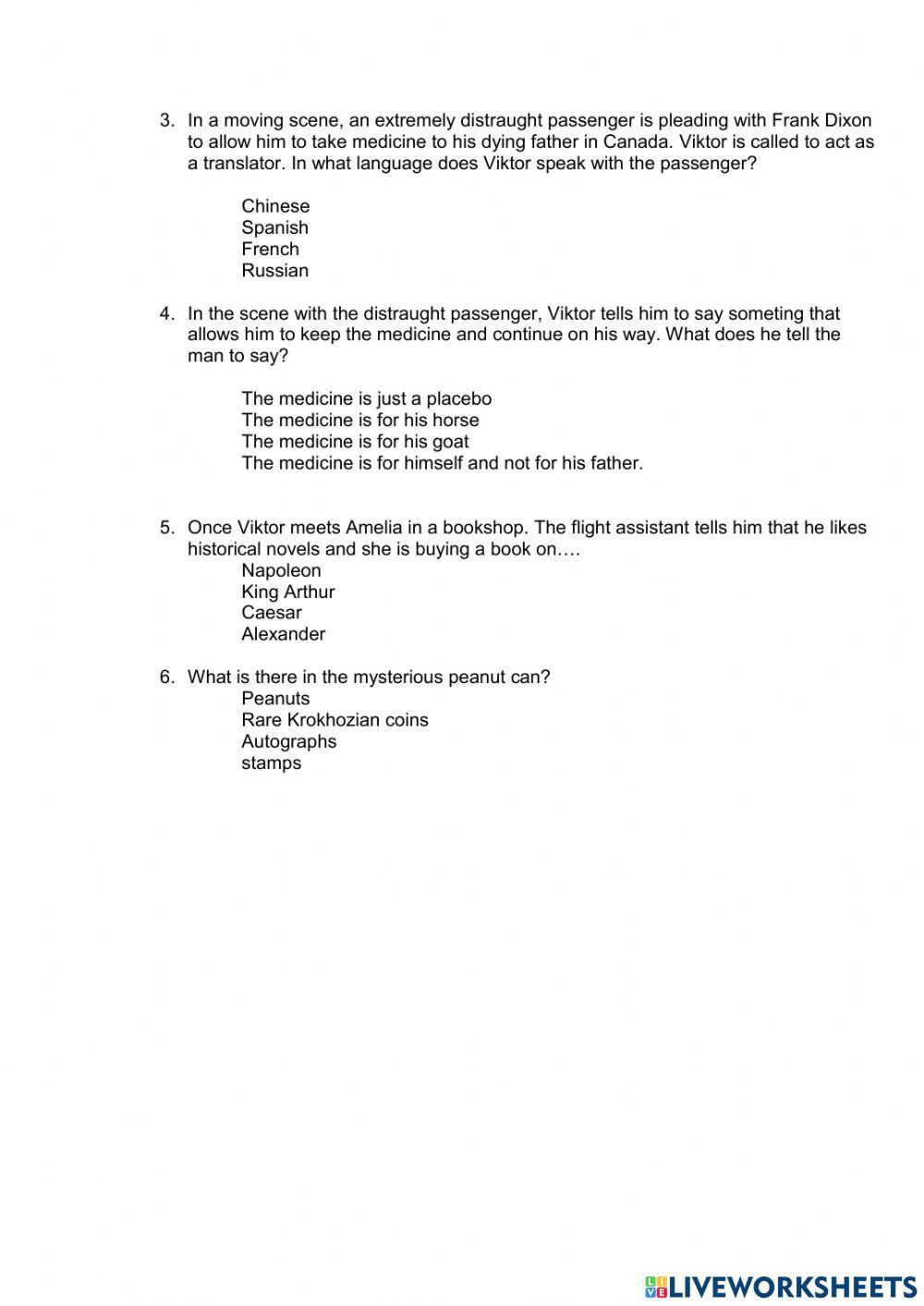 The terminal | Free Interactive Worksheets | 922059