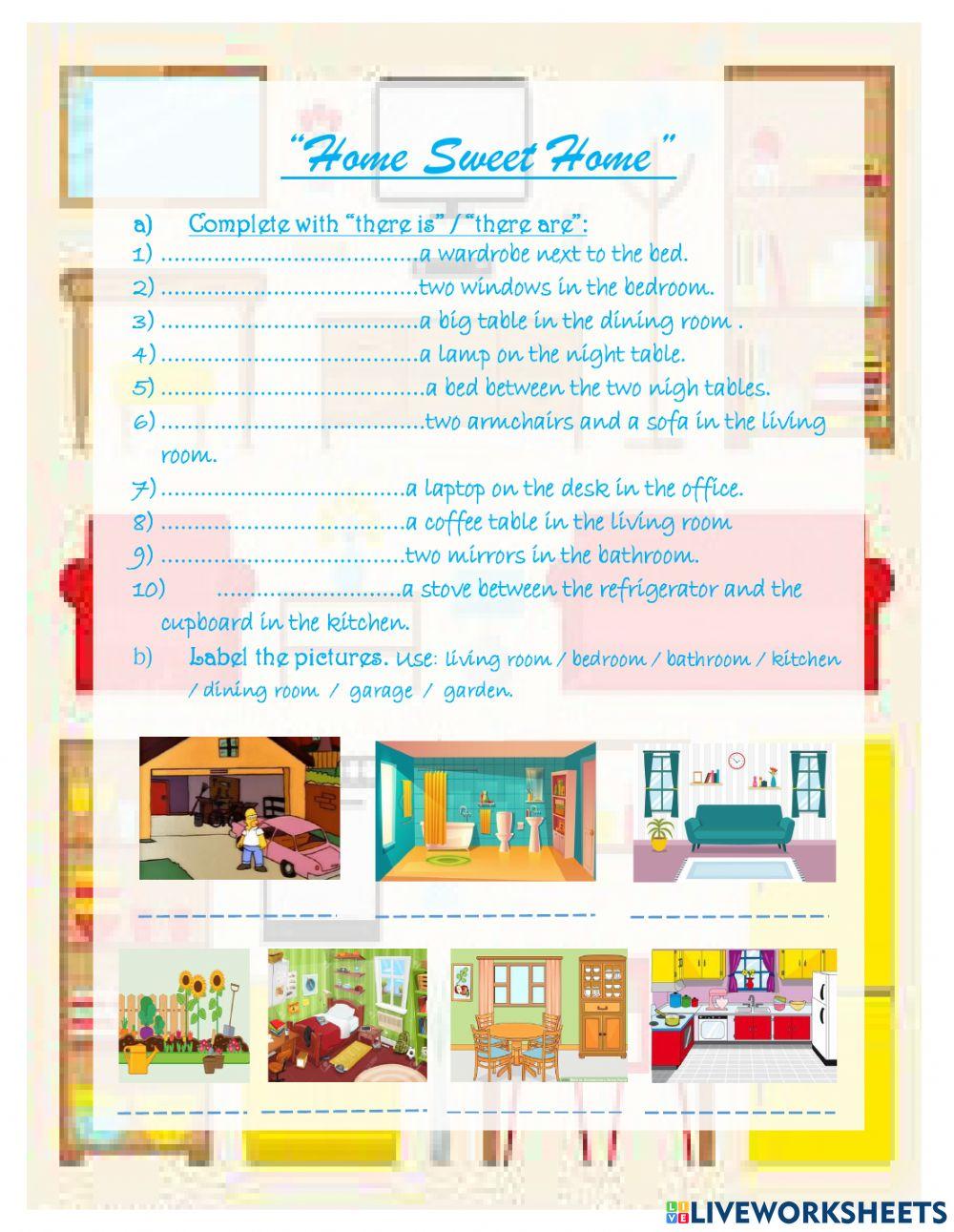 Home Sweet Home online worksheet for beginners | Live Worksheets