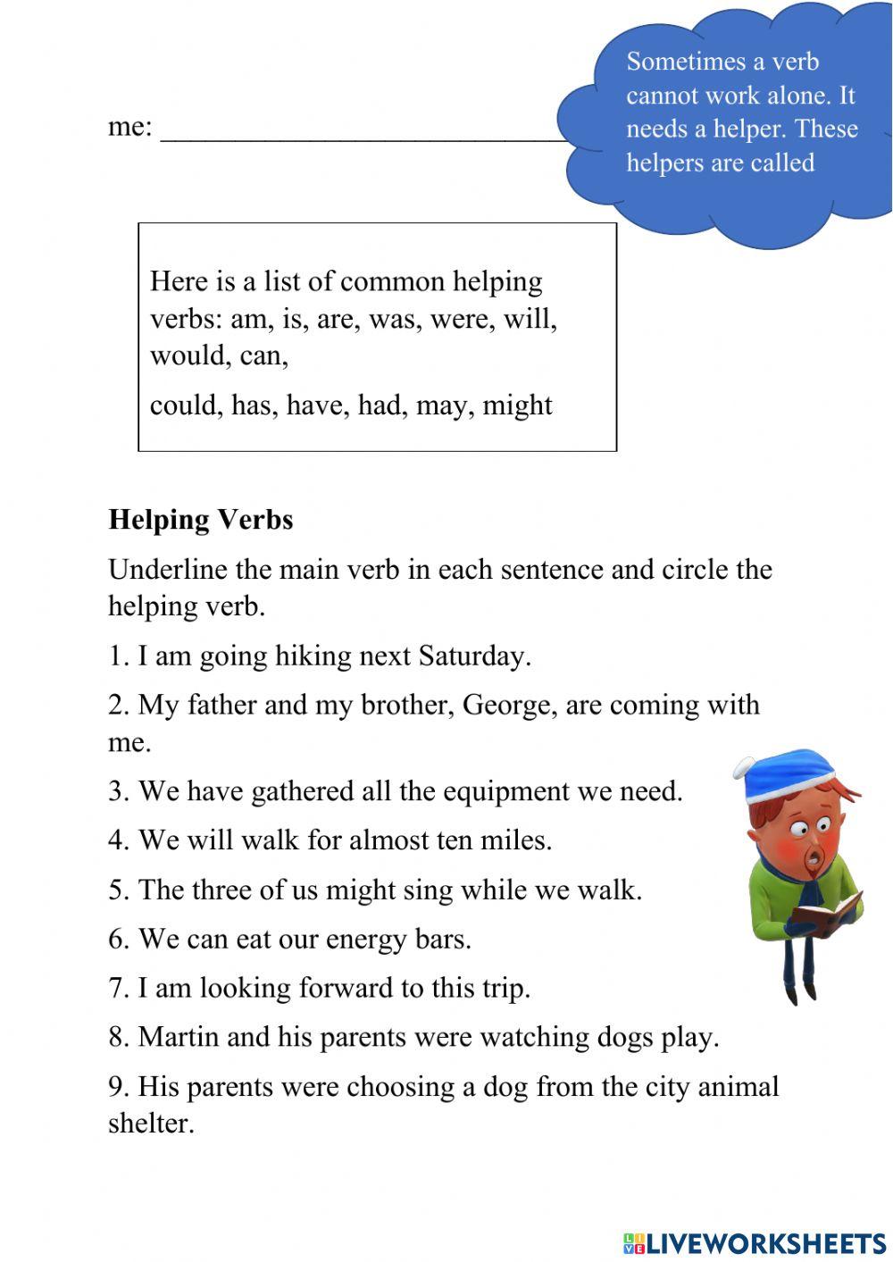 HELPING VERBS 1 online exercise for | Live Worksheets