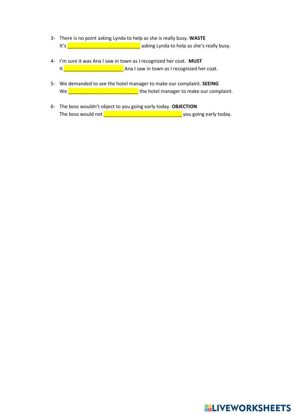 Open cloze English as a Second Language (ESL) worksheet | Live Worksheets