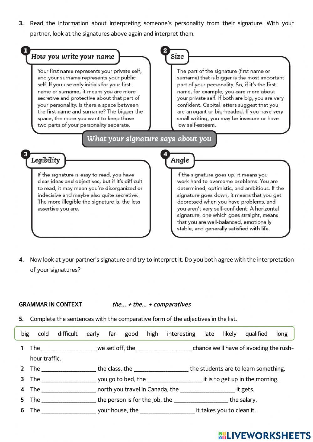 Auxiliary verbs + Comparatives online exercise for | Live Worksheets