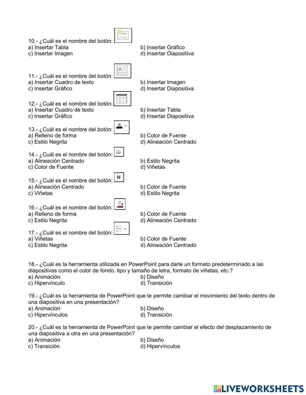 PowerPoint | Free Interactive Worksheets | 922737
