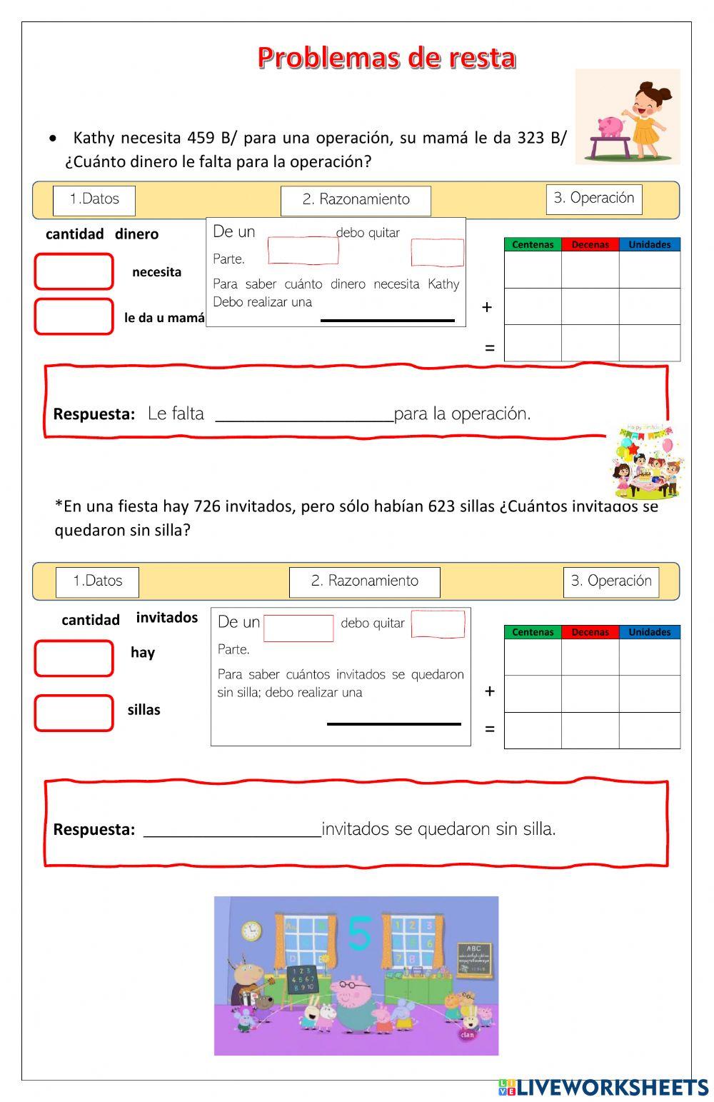 Problemas de resta simple 922698 | Julieta