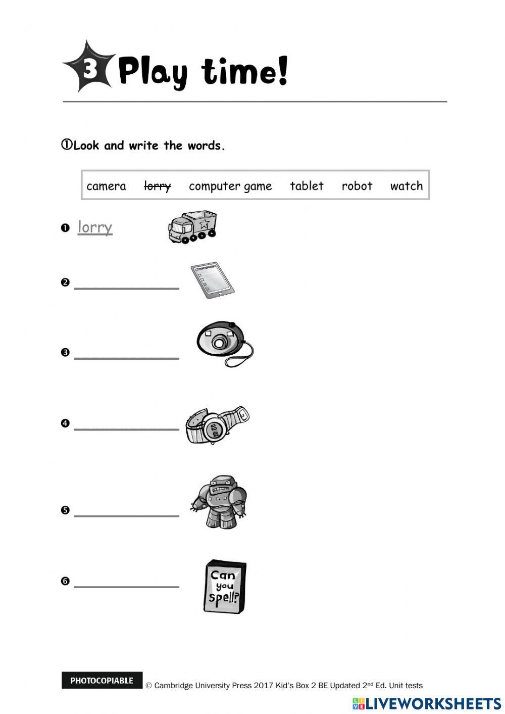 Kids Box 2 - Unit 3-Vocabulary worksheet | Live Worksheets