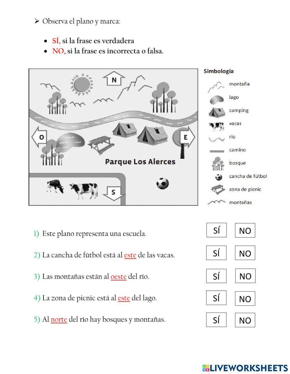 Planos, mapas y… | Free Interactive Worksheets | 923257