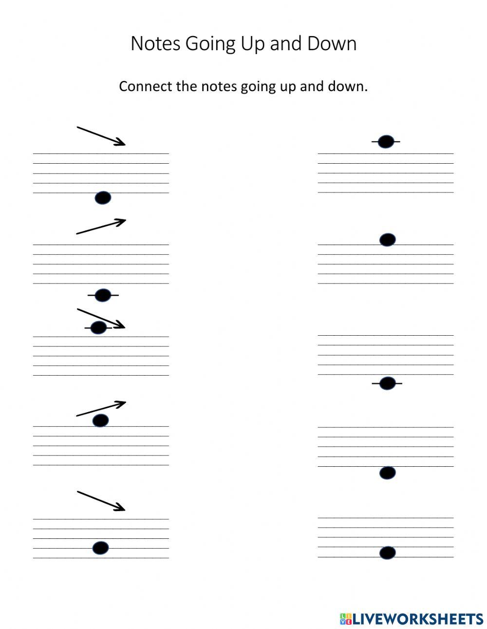 Notes Going Up and Down - 3 worksheet | Live Worksheets