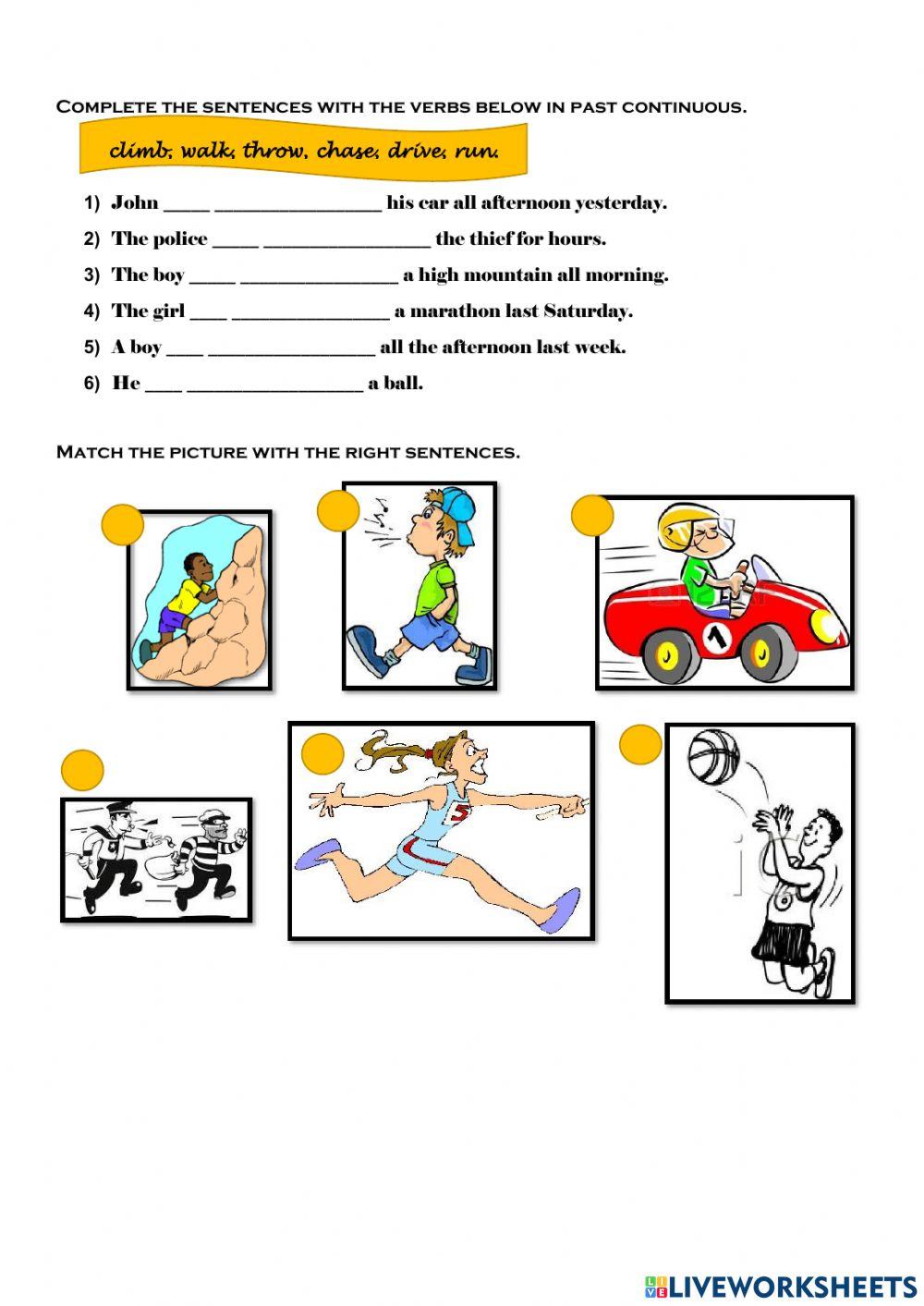 Past Continuous Online Exercise For Pre Intermediate | Live Worksheets